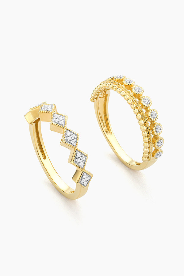 Duo Stack Ring Set | TUNI - Trendy + Chic - Tuni